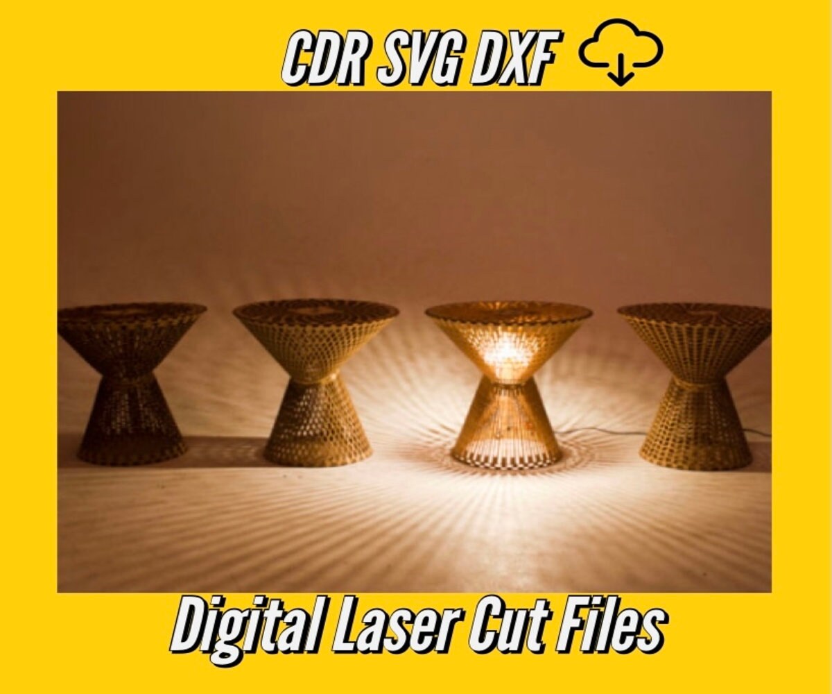Decorative Lamp Files SVG DXF CDR Vector Plans for Laser Cnc Pattern - Etsy