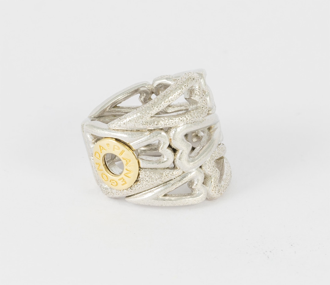 Pianegonda Ring in Silver and 18k Yellow Gold - Etsy