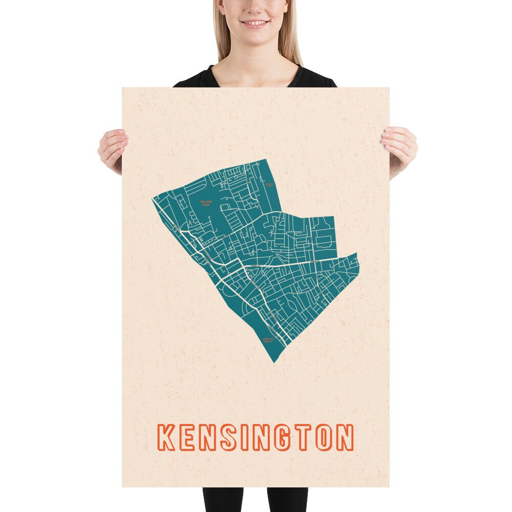 Kensington Map Print // Map of Kensington Print // Digital Prints ...