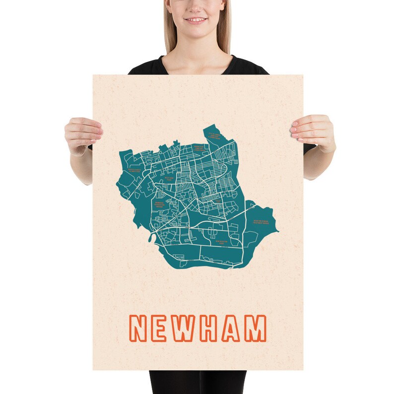 Newham Map Print // Map of Newham Print // Digital Prints // London Map ...