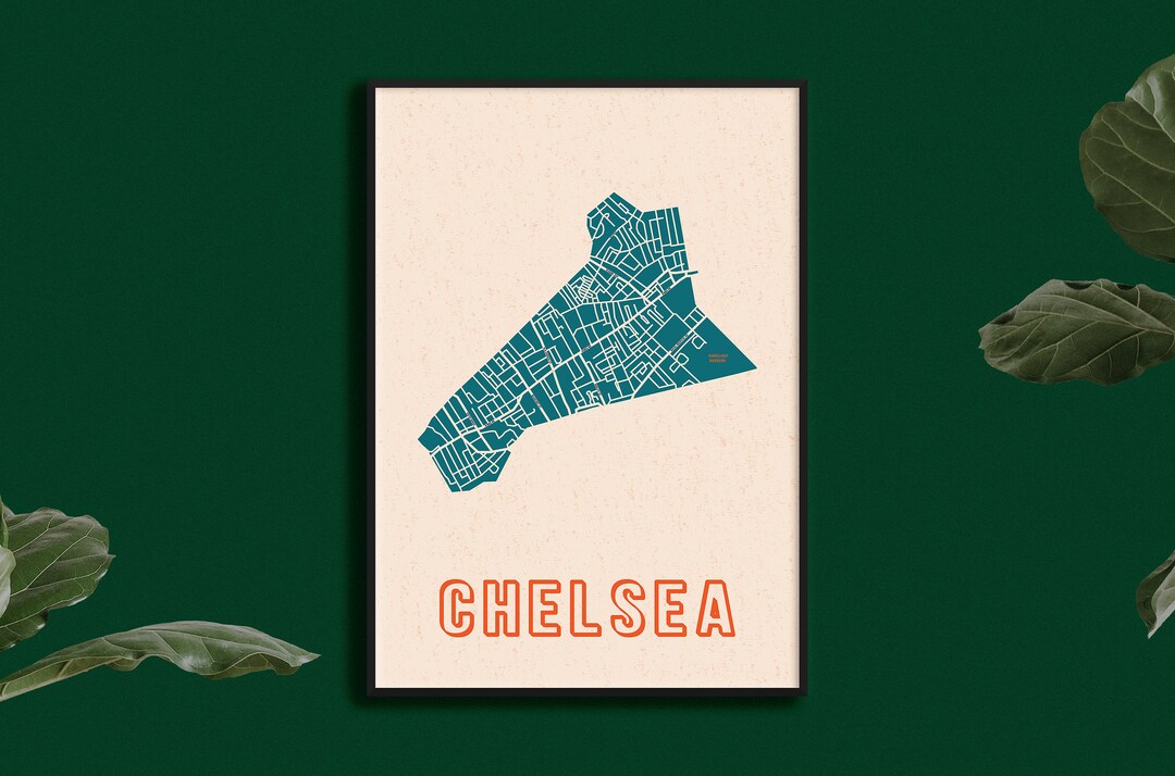 Chelsea Map Print // Map of Chelsea Print // Digital Prints // London ...