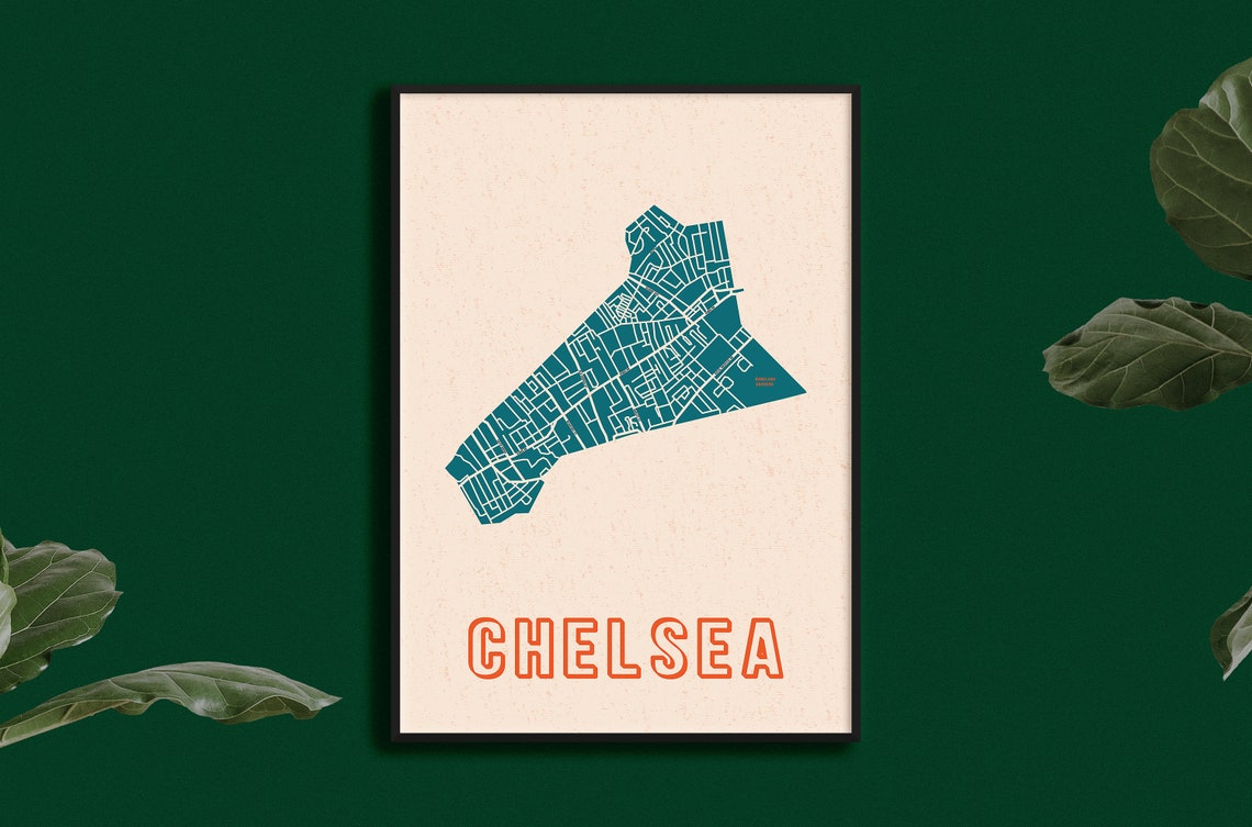 Chelsea Map Print // Map of Chelsea Print // Digital Prints // | Etsy