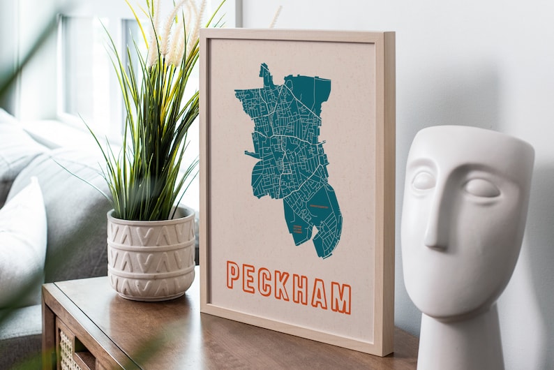 Peckham London Map Print | Modern British Wall Art - Etsy