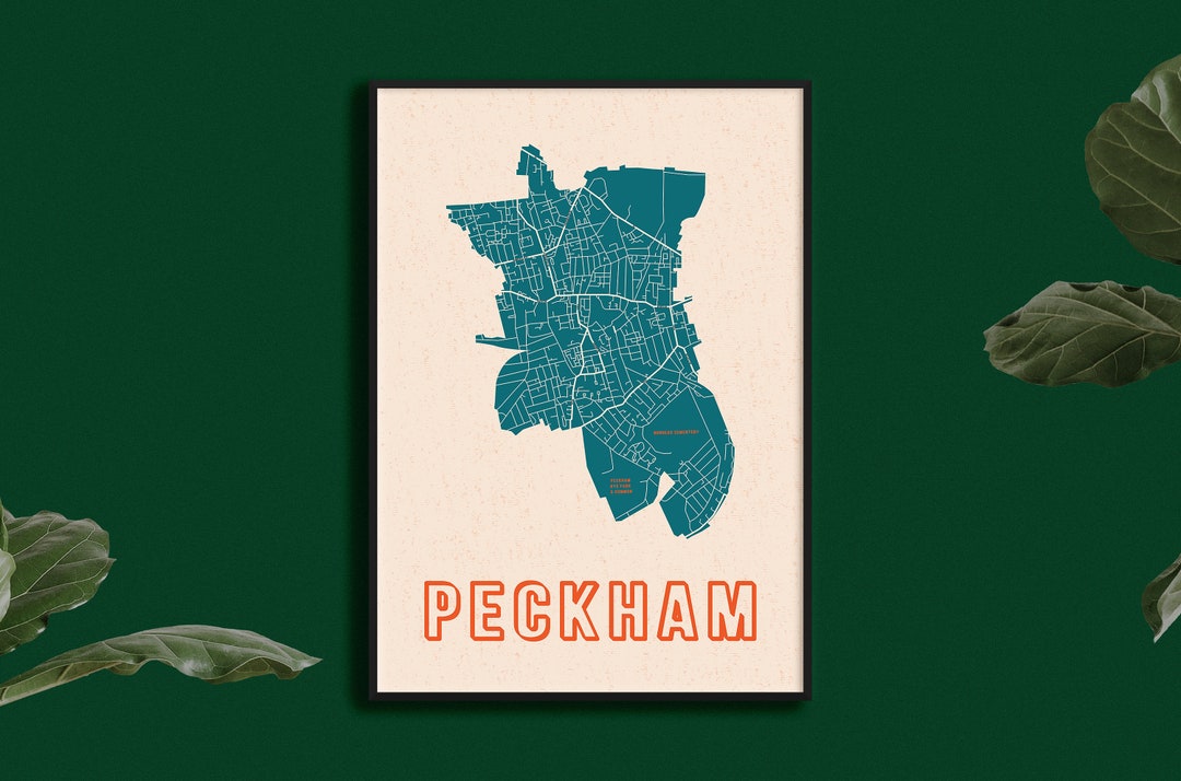 Peckham Map Print // Map of Peckham Print // Digital Prints // London ...