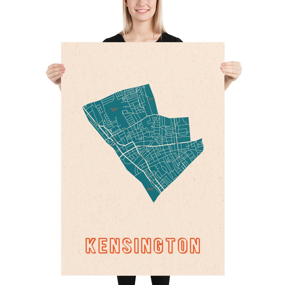 Kensington Map Print // Map of Kensington Print // Digital Prints ...