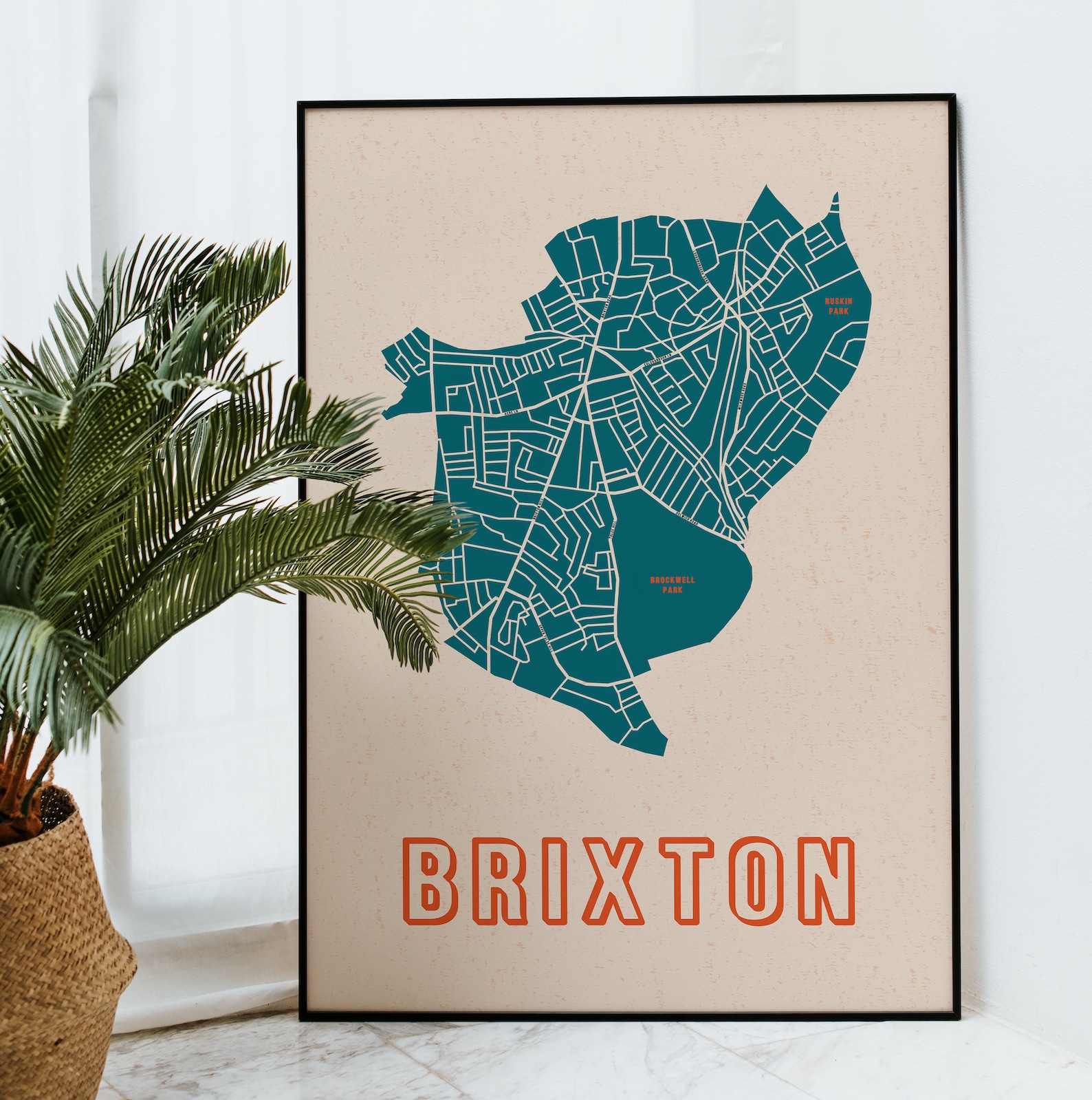 Brixton Map Print // Map of Brixton Print // Brixton Art Print ...