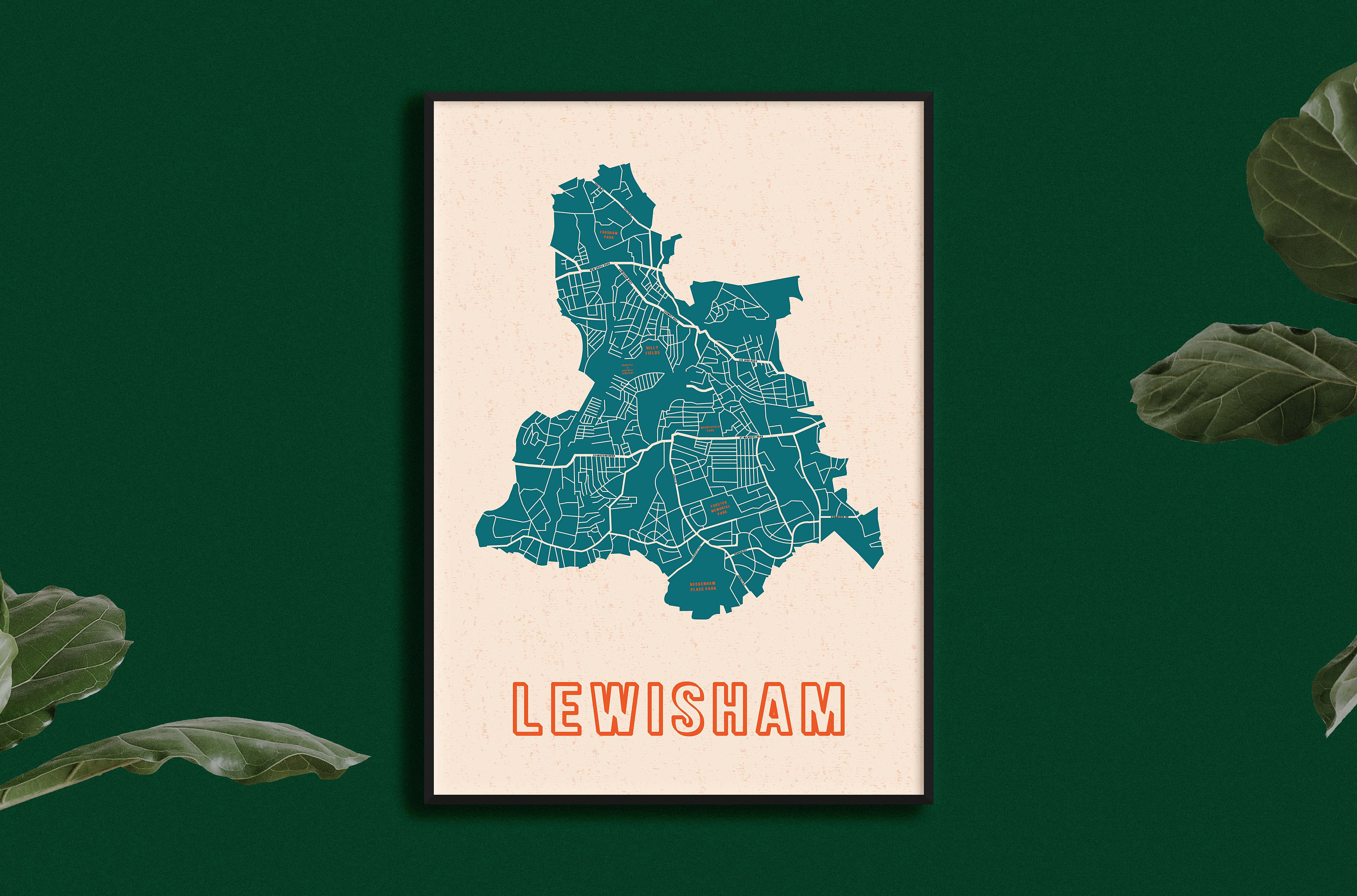 Lewisham Map Print // Map of Lewisham Print // Digital Prints // London ...