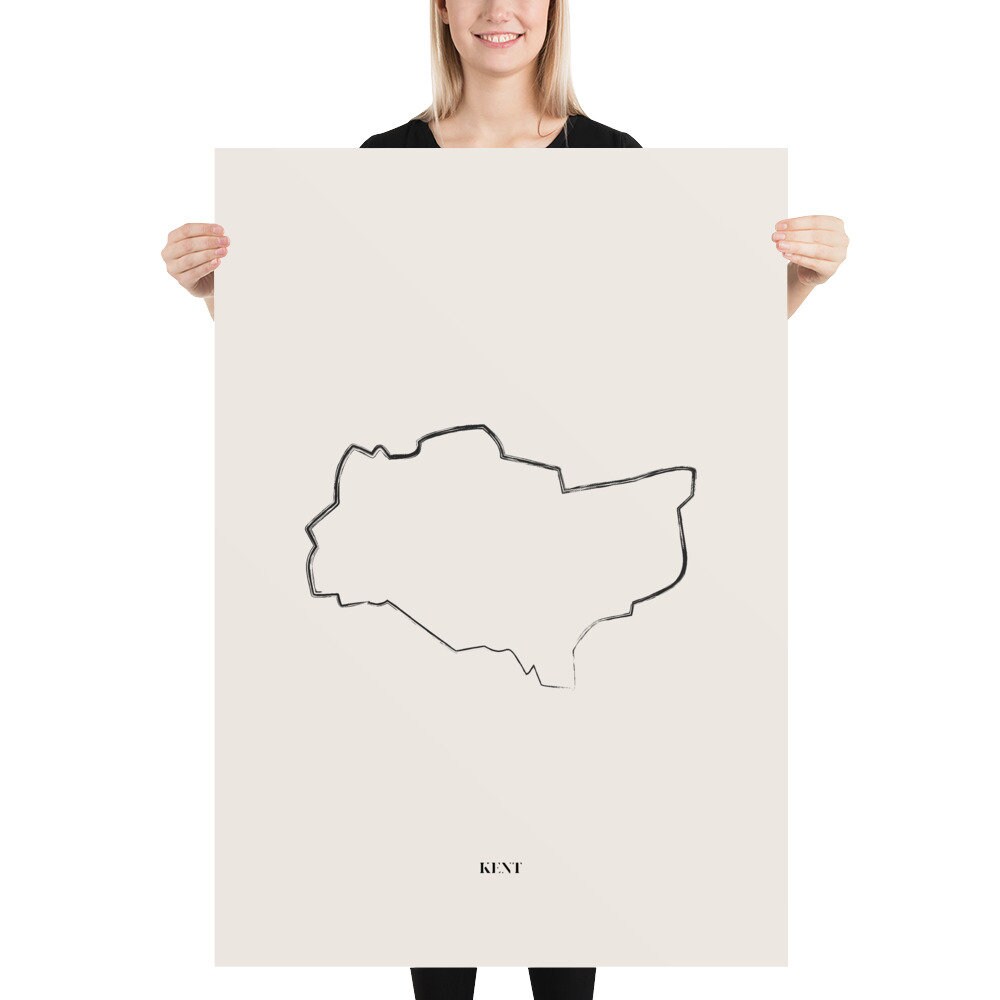 Kent Map Print // English County Print // Kent Art // Kent Map ...