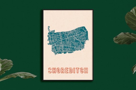 Shoreditch Map Print // Map of Shoreditch // Digital Prints // | Etsy