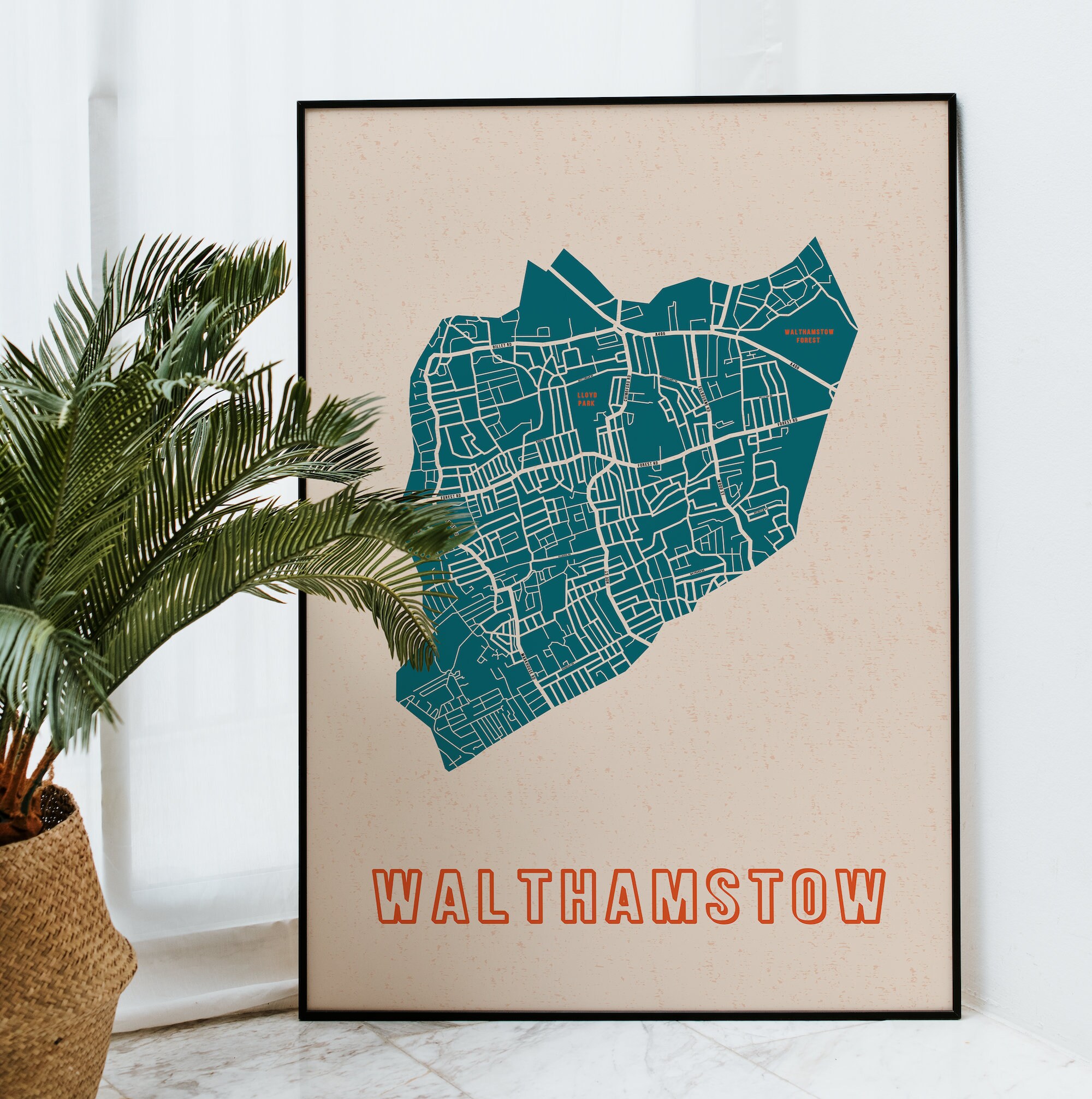 Walthamstow Map Print // Map of Walthamstow Print // Digital Prints ...