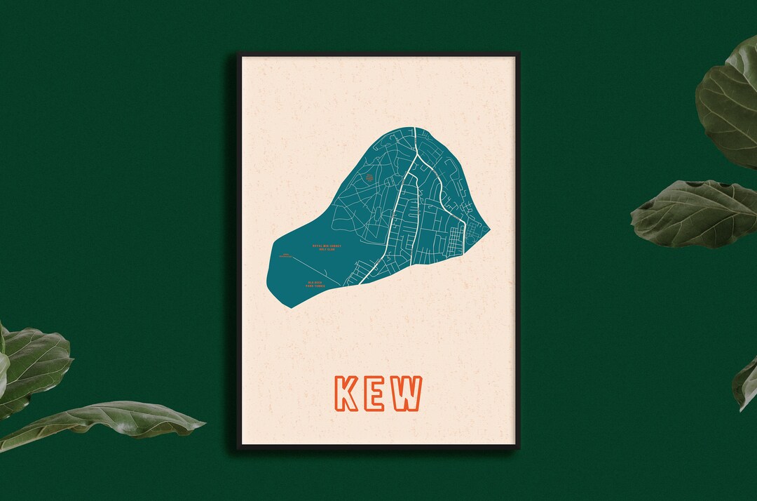 Kew Map Print // Map of Kew Print // Digital Prints // London Map ...