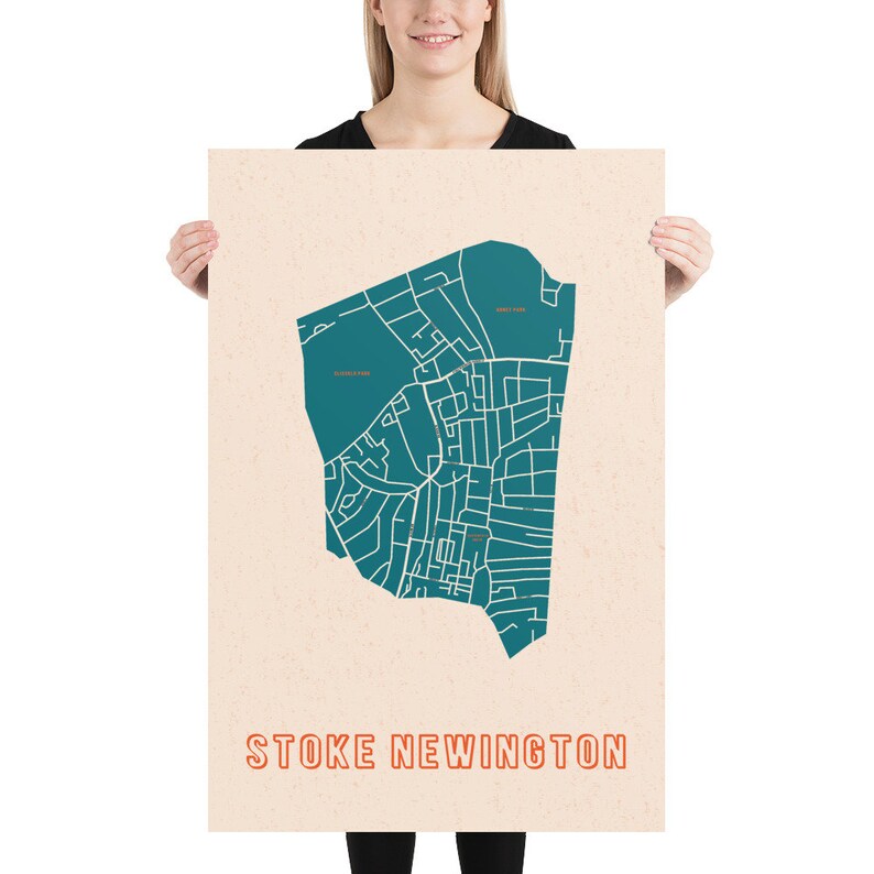 Stoke Newington Map Print // Map of Stoke Newington Print // | Etsy