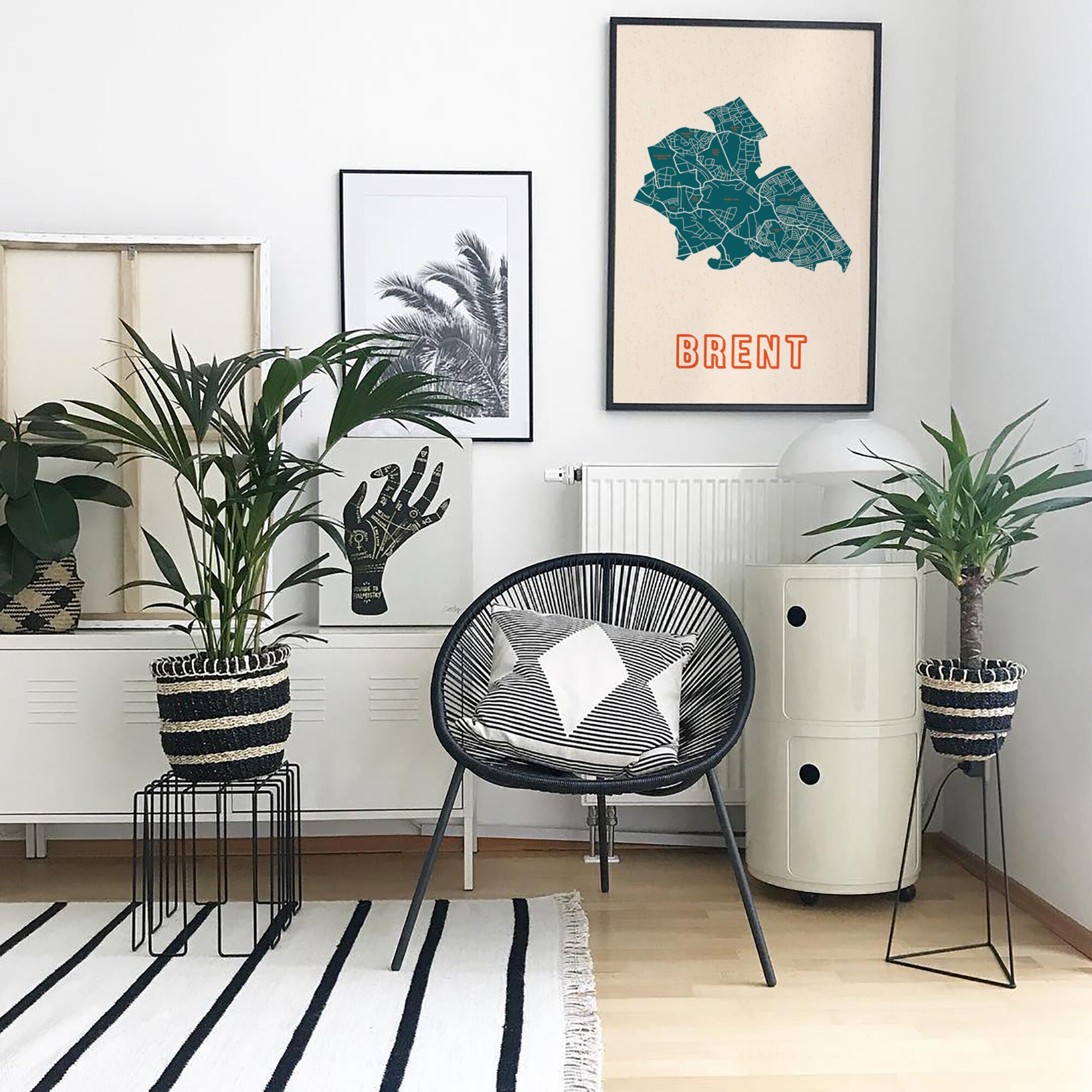 Brent Map Print // Map of Brent Print // Digital Prints // London Map ...