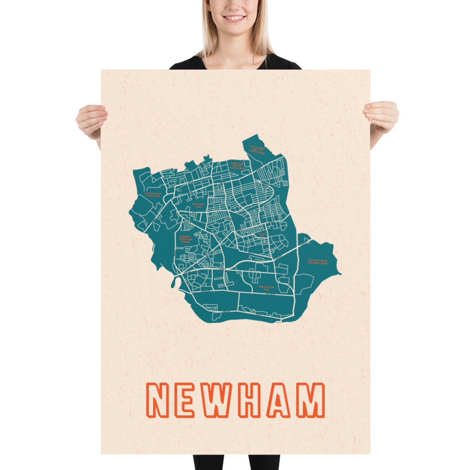 Newham Map Print // Map of Newham Print // Digital Prints // London Map ...