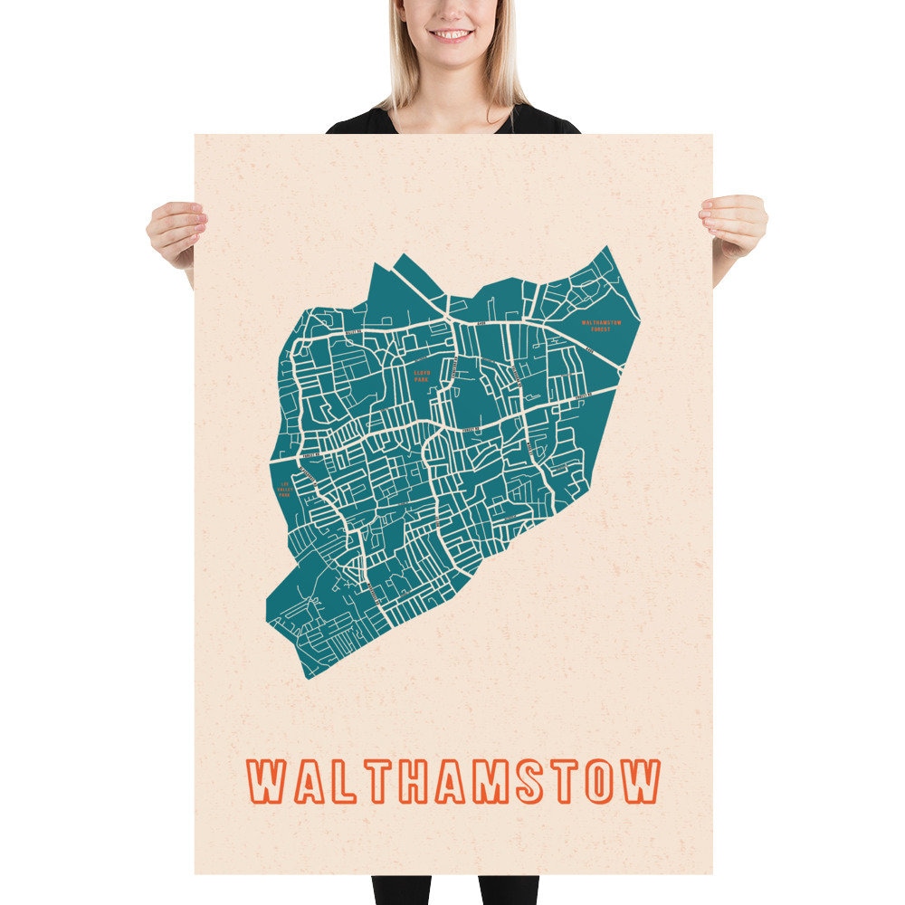 Walthamstow Map Print // Map of Walthamstow Print // Digital Prints ...