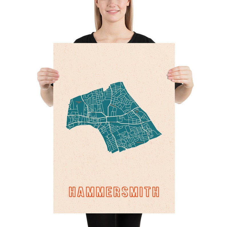 Hammersmith Map Print // Map of Hammersmith Print // Digital - Etsy