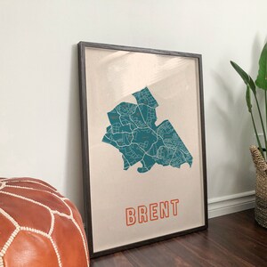 Brent Map Print // Map of Brent Print // Digital Prints // London Map ...