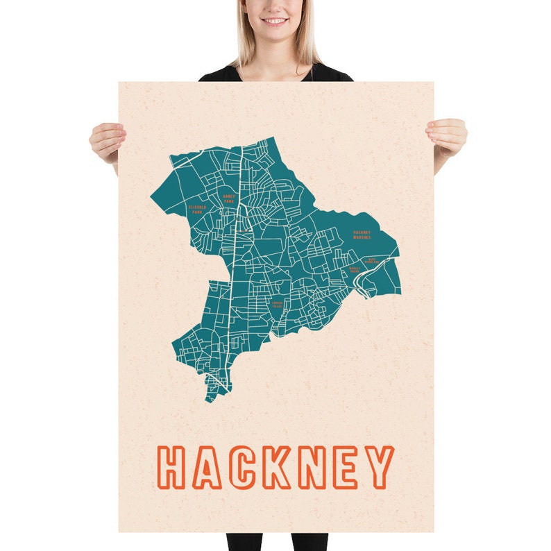 Hackney Map Print // Map of Hackney Print // Digital Prints // London ...