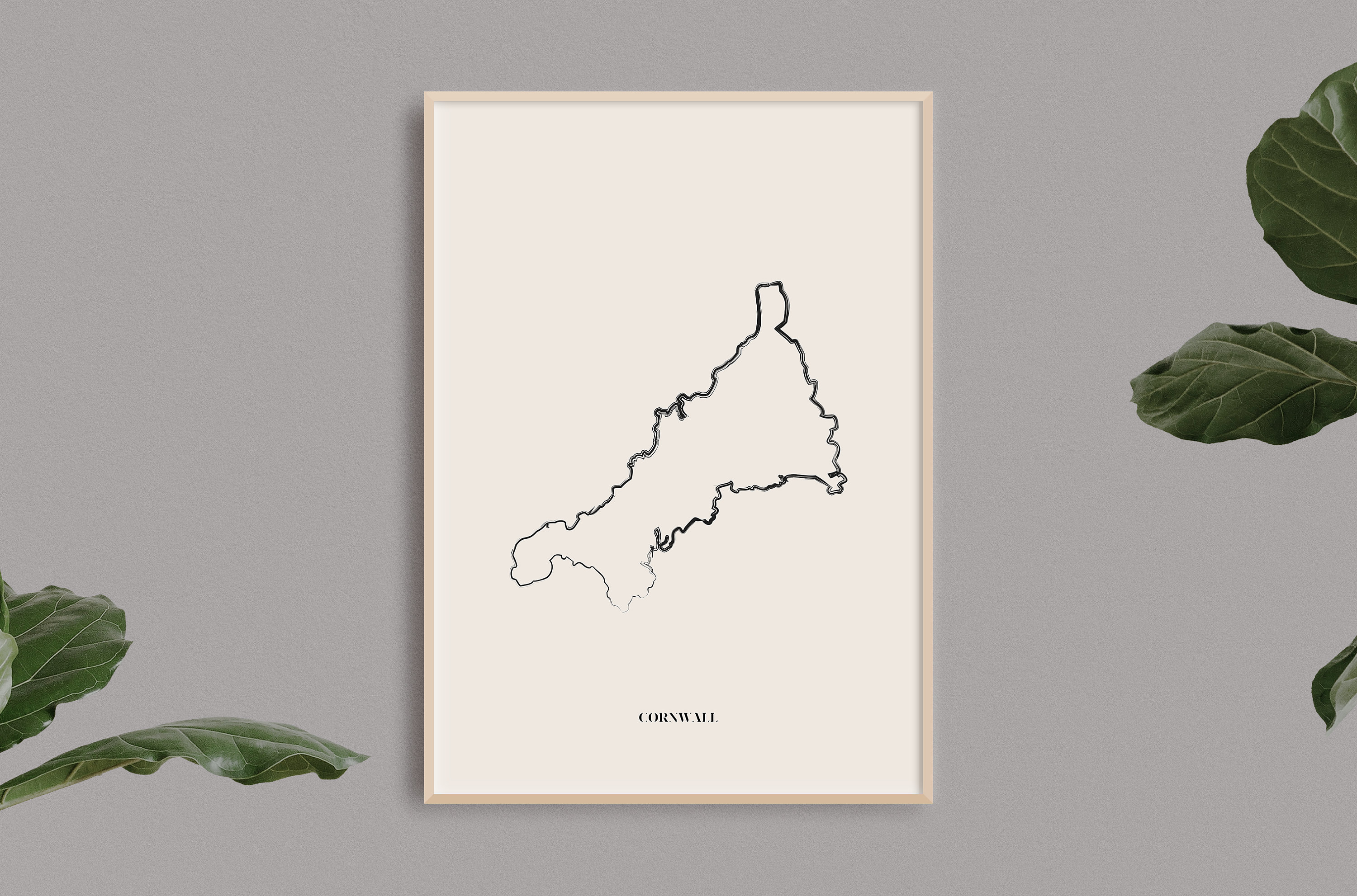 Cornwall Map Print // English County Print // Cornwall Art // - Etsy