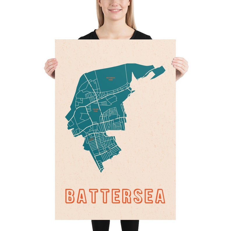 Battersea Map Print // Map of Battersea // Digital Prints // - Etsy