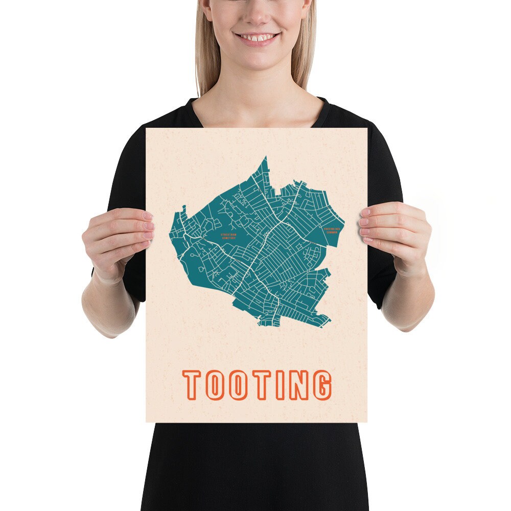 Tooting Map Print // Map of Tooting Print // Digital Prints // London ...