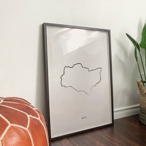 Kent Map Print // English County Print // Kent Art // Kent Map ...