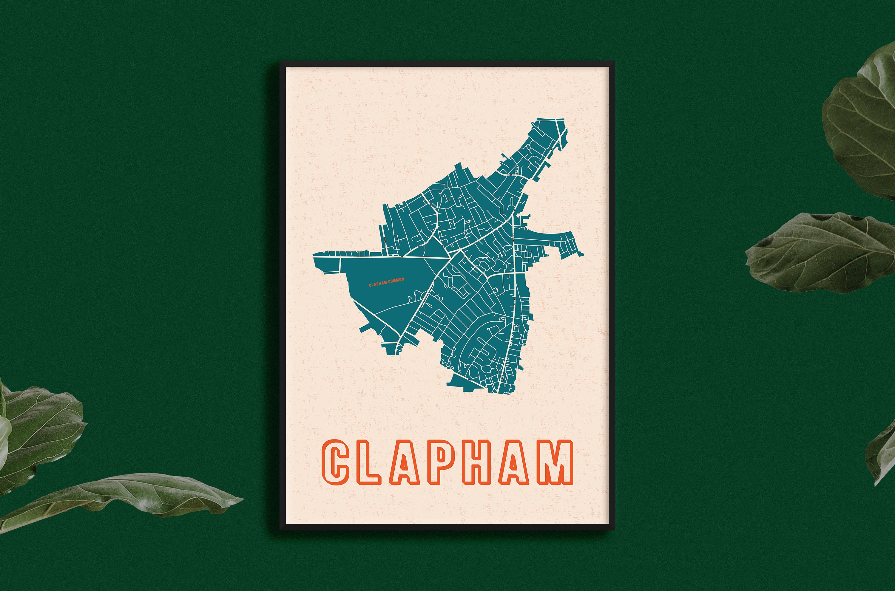 Clapham Map Print // Map of Clapham Print // Digital Prints // London ...