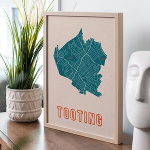 Tooting Map Print // Map of Tooting Print // Digital Prints // | Etsy