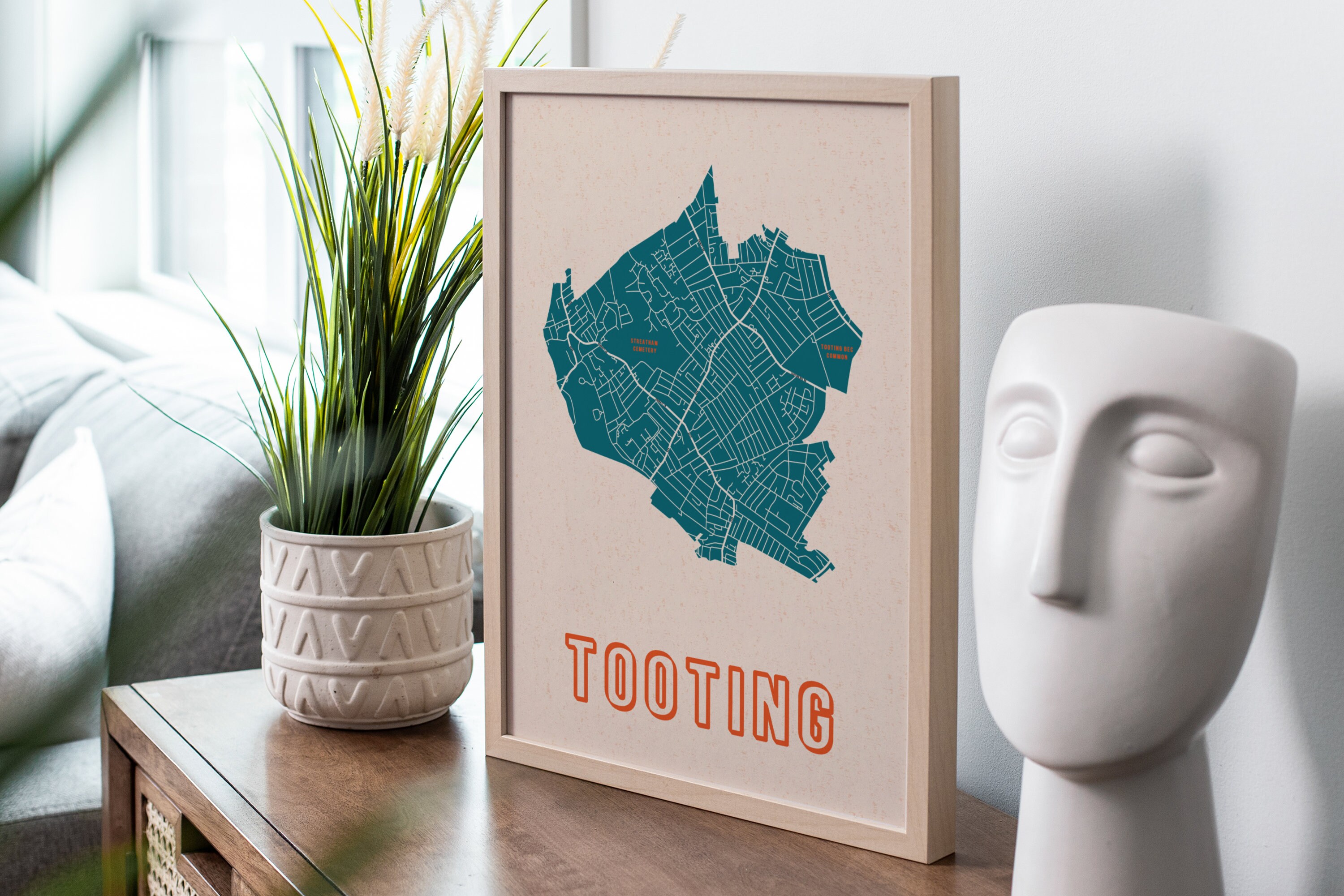 Tooting Map Print // Map of Tooting Print // Digital Prints // London ...