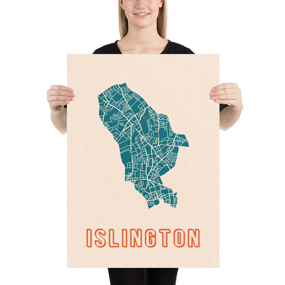 Islington Map Print // Map of Islington Print // Digital Prints ...
