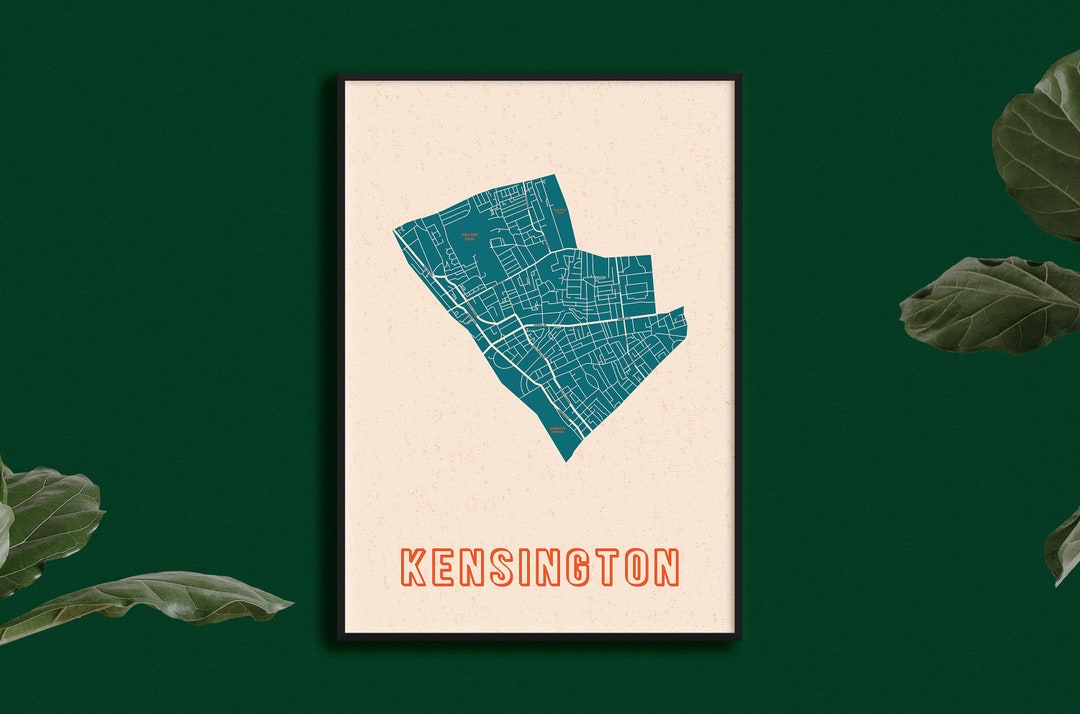 Kensington Map Print // Map of Kensington Print // Digital Prints ...