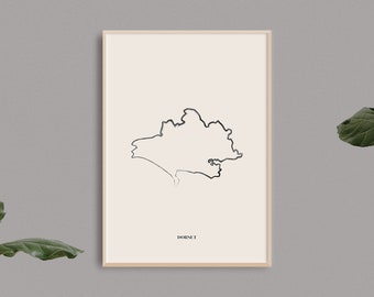 DORSET County Map ART PRINT British Britain Uk Antique Vintage ...