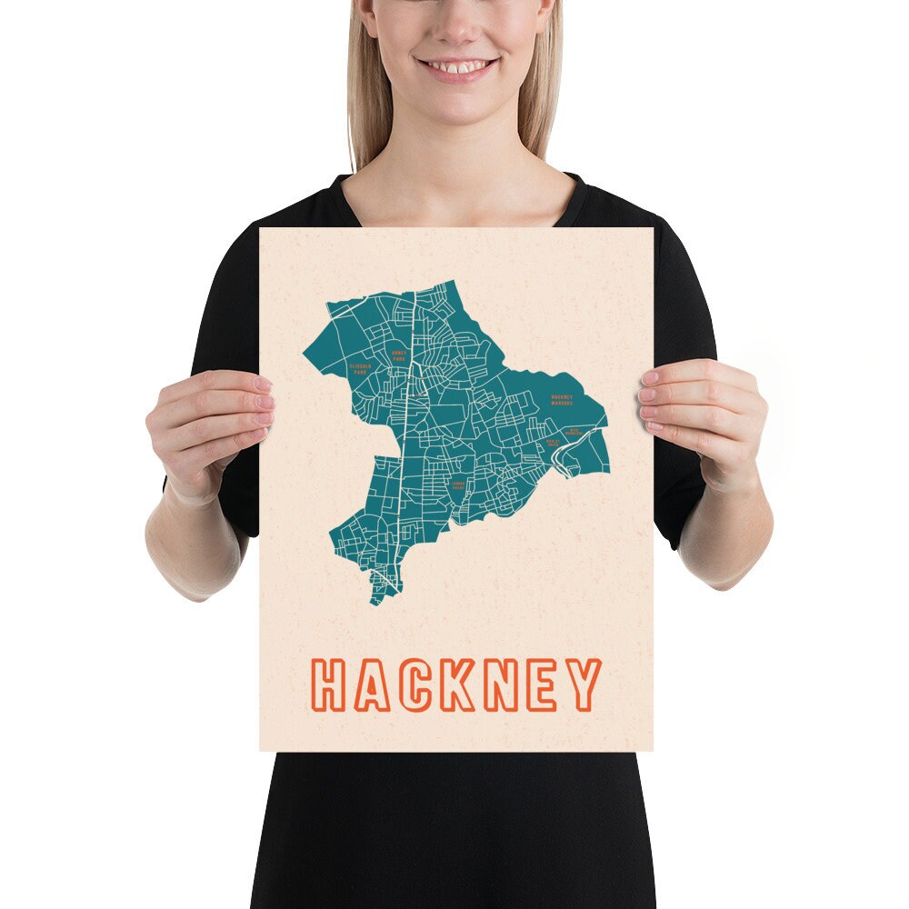 Hackney Map Print // Map of Hackney Print // Digital Prints // London ...