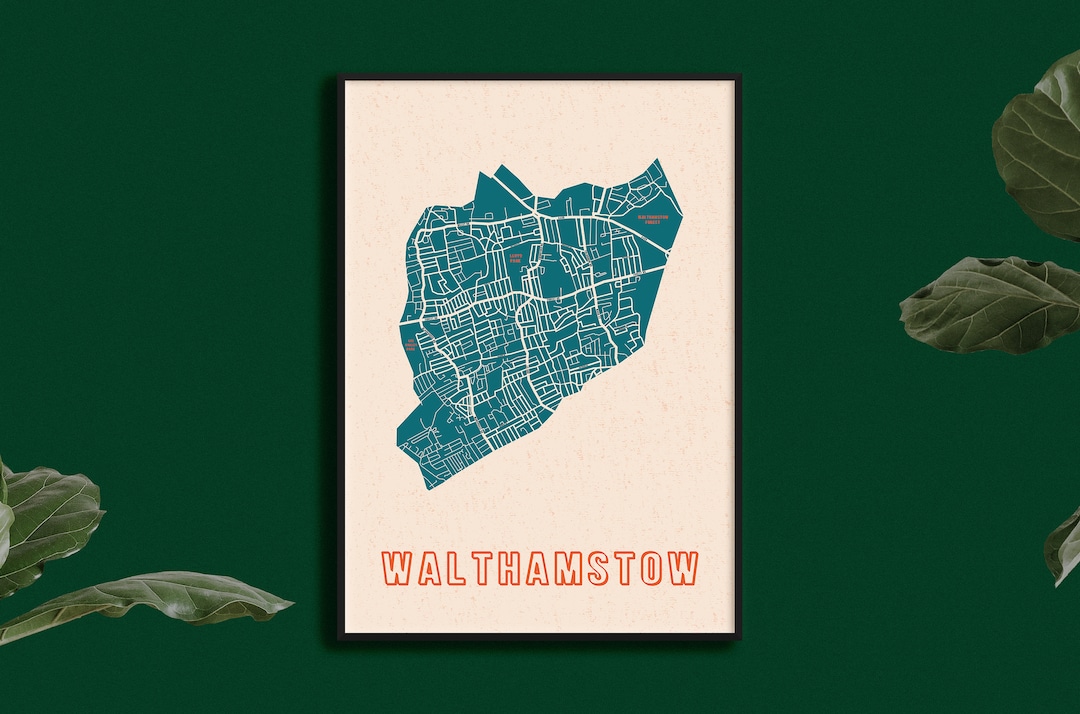 Walthamstow Map Print // Map of Walthamstow Print // Digital Prints ...