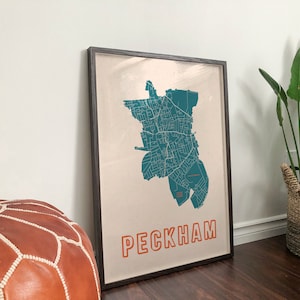 Peckham Map Print // Map of Peckham Print // Digital Prints // London ...