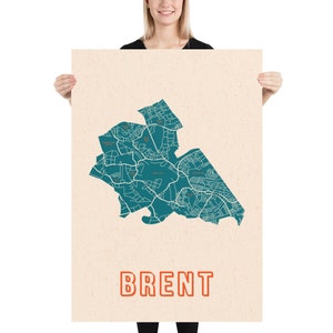 Brent Map Print // Map of Brent Print // Digital Prints // London Map ...