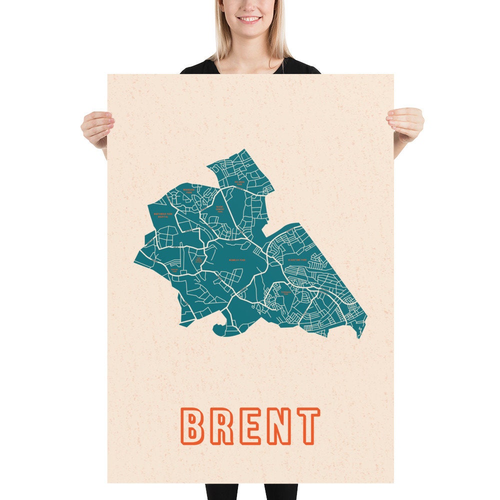 Brent Mapa Impresión // Mapa de Brent Print // Impresiones - Etsy México