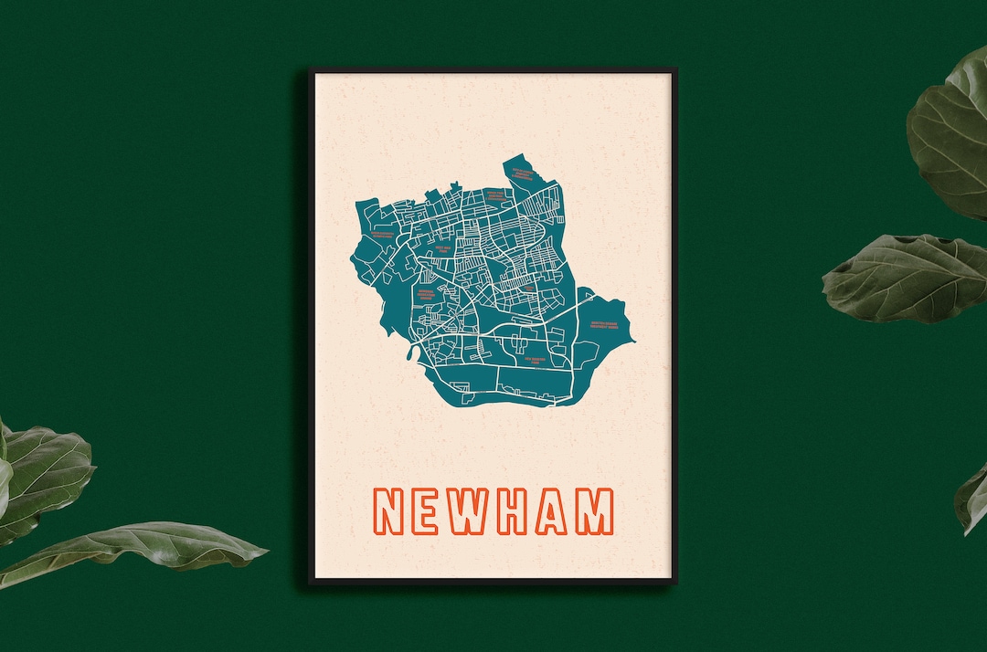 Newham Map Print // Map of Newham Print // Digital Prints // London Map ...