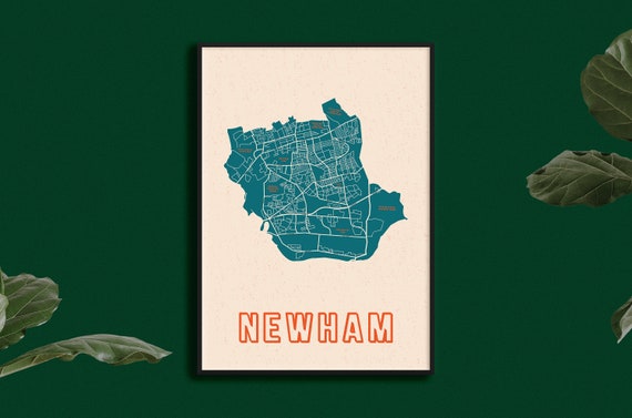 Newham Map Print // Map of Newham Print // Digital Prints // | Etsy