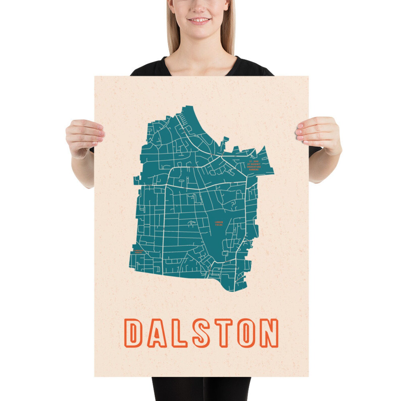 Dalston Map Print // Map of Dalston Print // Digital Prints // - Etsy ...