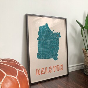 Dalston Map Print // Map of Dalston Print // Digital Prints // London ...