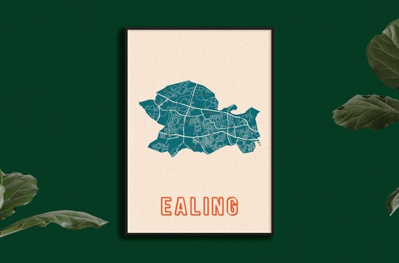 Ealing Map Print // Map of Ealing Print // Digital Prints // | Etsy UK