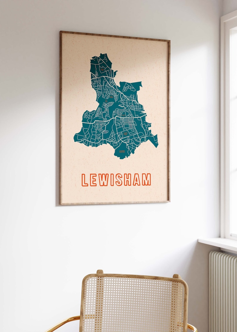 Lewisham Map Print // Map of Lewisham Print // Digital Prints - Etsy