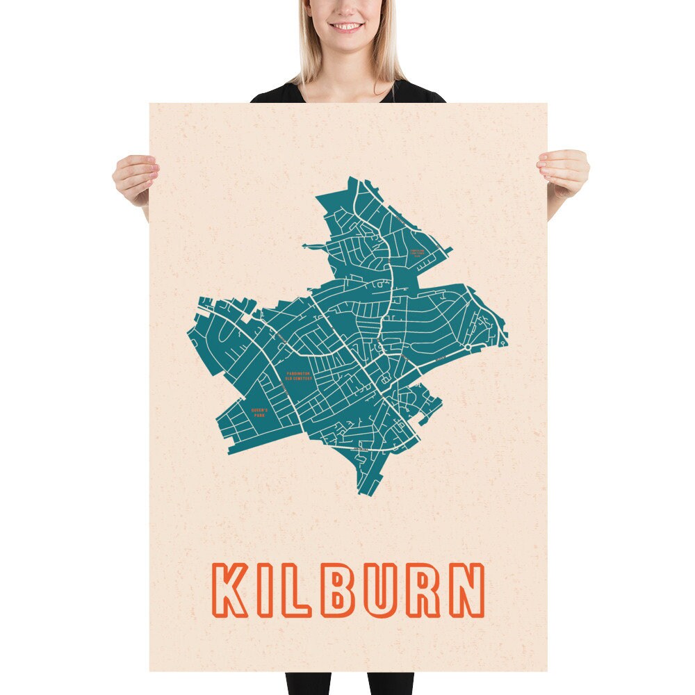Kilburn Map Print // Map of Kilburn Print // Digital Prints // London ...