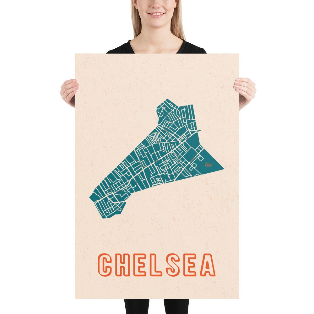 Chelsea Map Print // Map of Chelsea Print // Digital Prints // London ...
