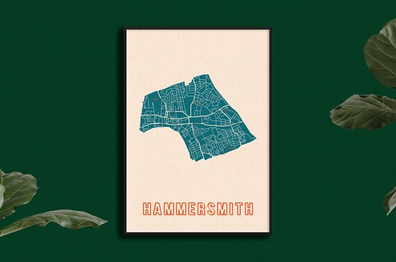 Hammersmith Map Print // Map of Hammersmith Print // Digital | Etsy
