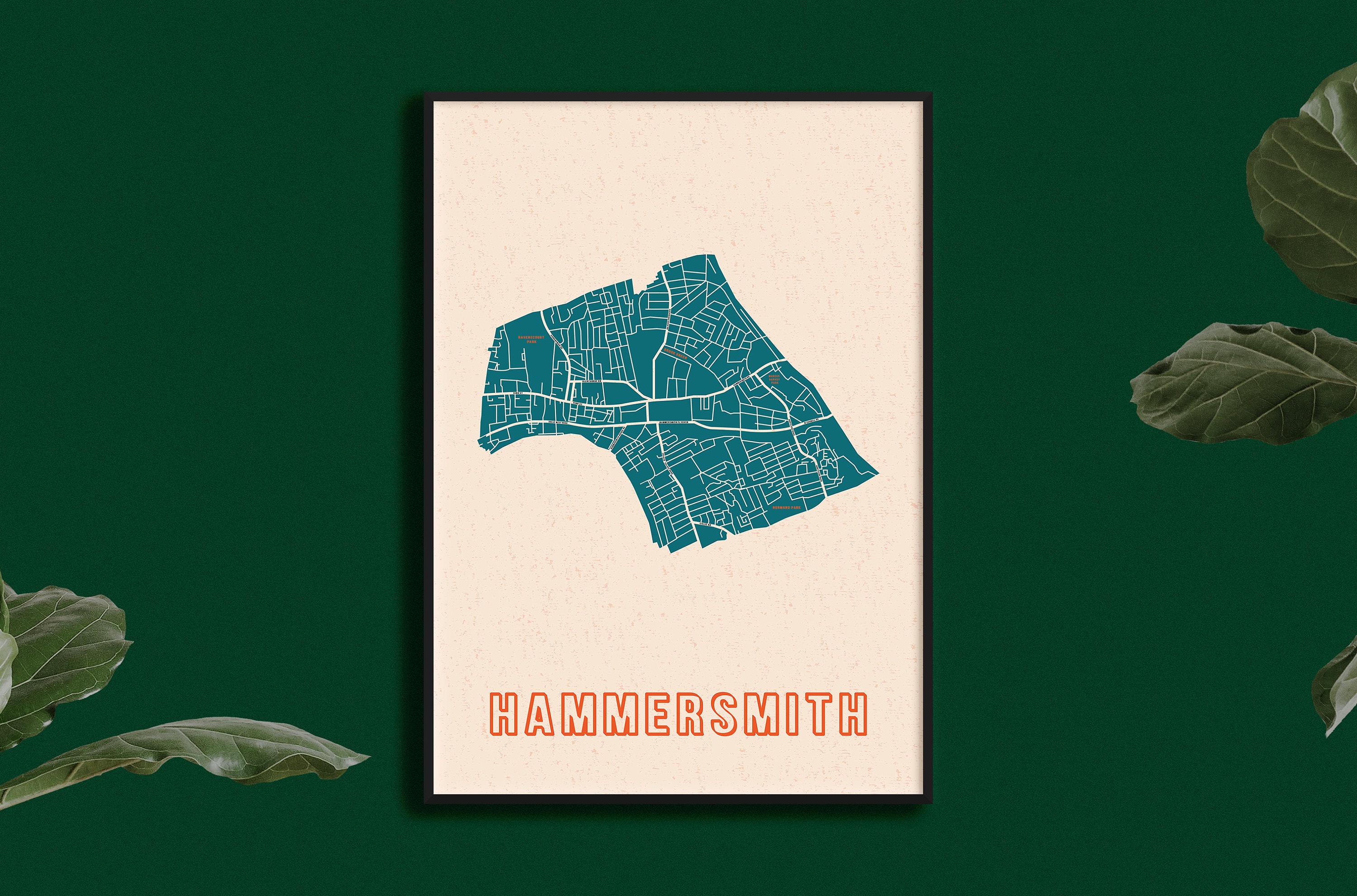 Hammersmith Map Print // Map of Hammersmith Print // Digital Prints ...