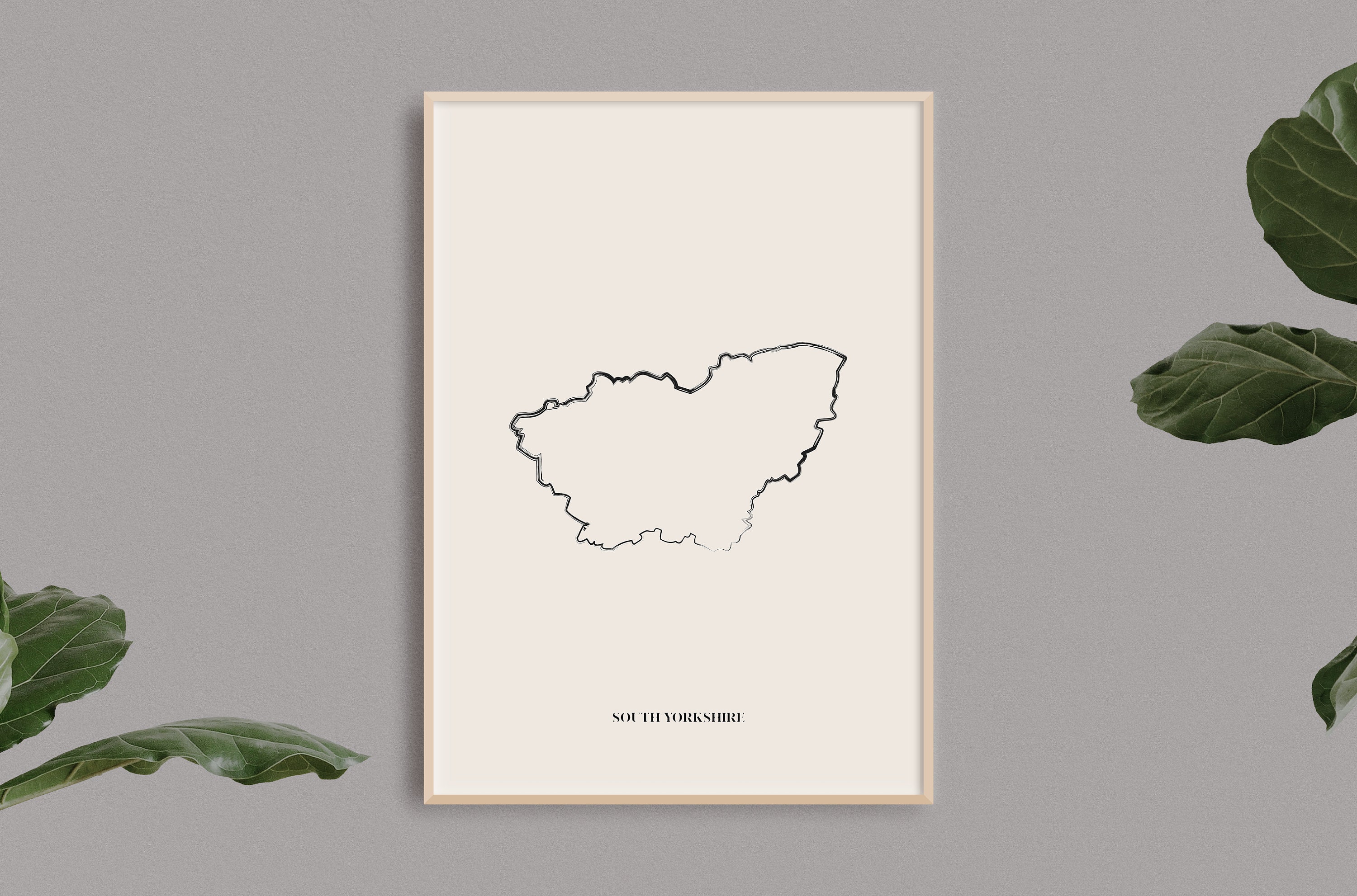 South Yorkshire Map Print // English County Print // South - Etsy UK