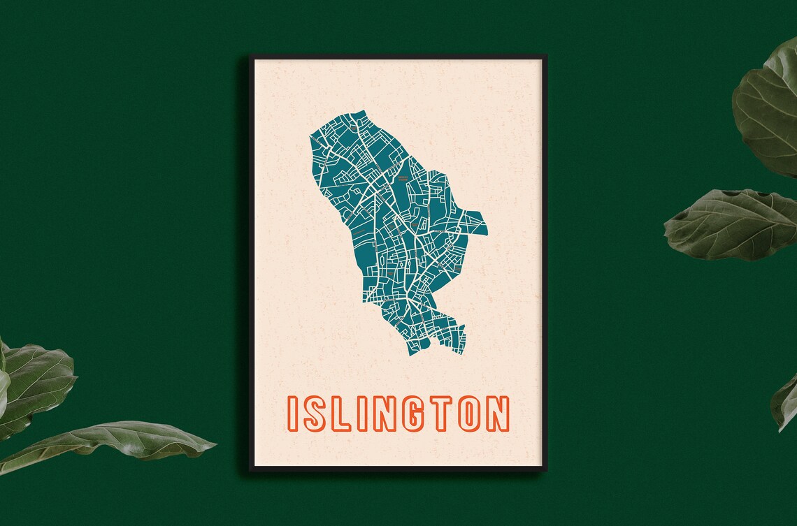 Islington Map Print // Map of Islington Print // Digital | Etsy