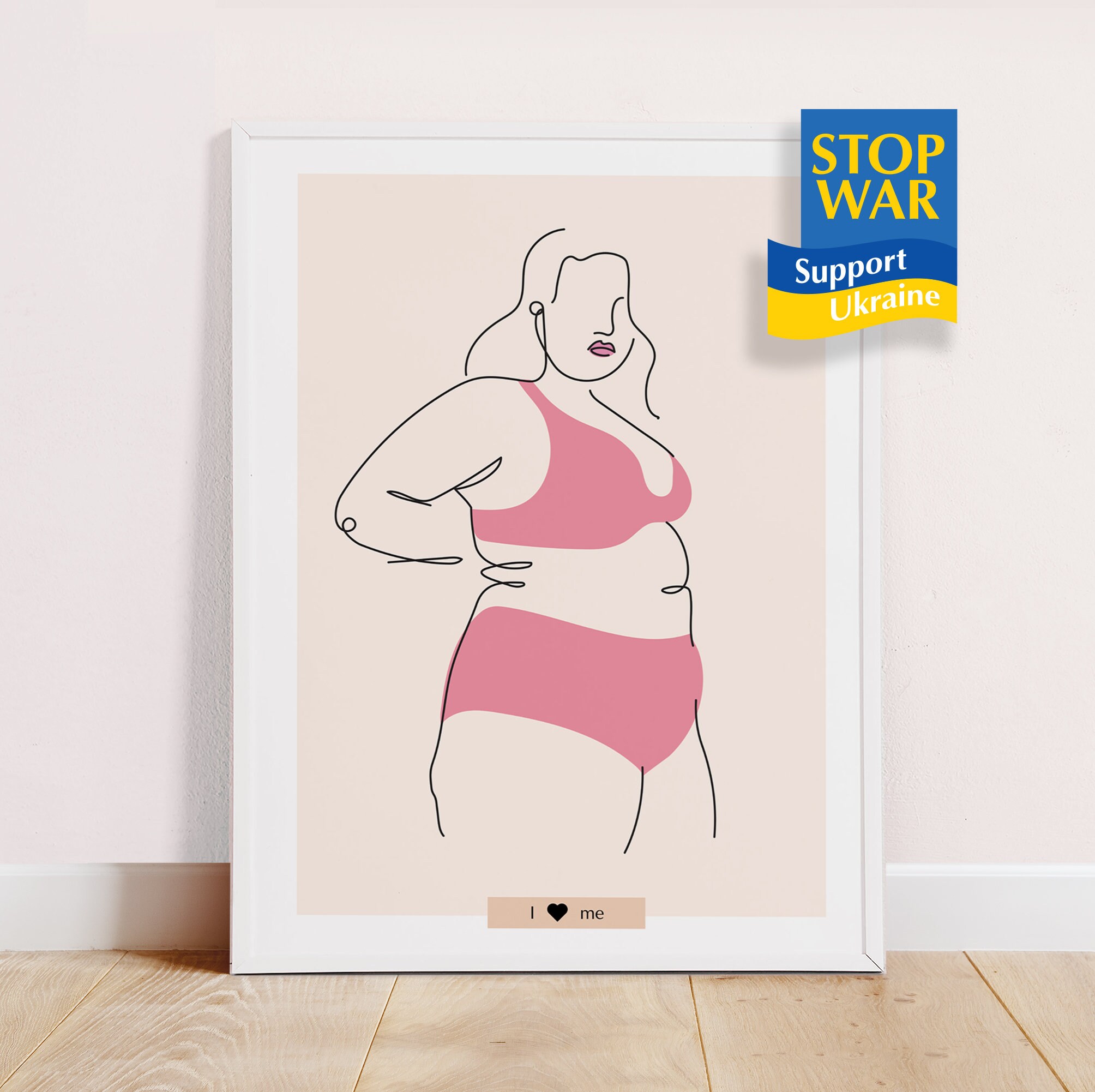 Art And Collectibles Prints Body Positive Line Art Plus Size Art Print Curvy Female Body Art